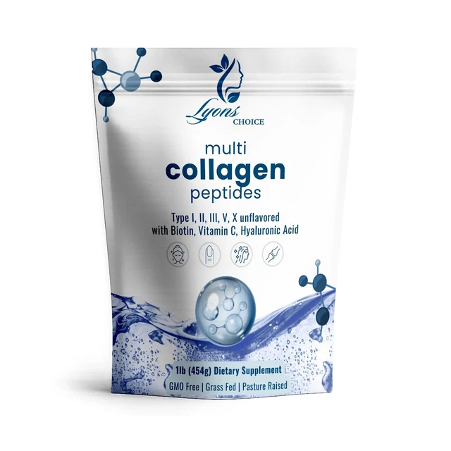 PREMIUM MULTI COLLAGEN Peptides Powder Hydrolysed Type I II III V X ...