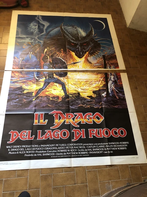 MANIFESTO CINEMA Originale 4F Il Drago Del Lago Di Fuoco Walt Disney ...