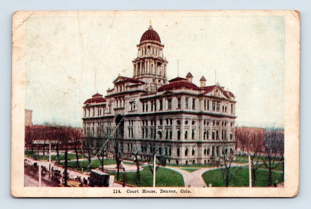 COURT HOUSE BUILDING Denver Colorado CO UNP WB Postcard D17 EUR 4,49 ...