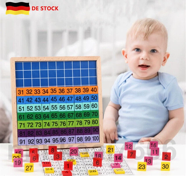 MATHE LERNSPIELZEUG MONTESSORI 1-100 Zahlen Hundert Brettspiel ...
