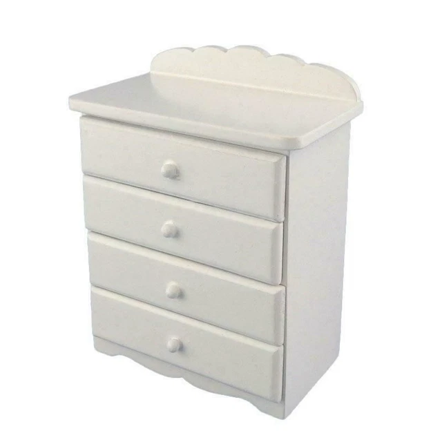 MAISON DE POUPÉES Blanc Commode Miniature 1:12 Chambre Maternelle Meubles EUR 18,58 - PicClick FR
