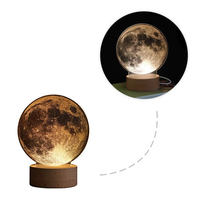 3D PRINTED LED Moon Lamp LED Night Light USB Charging Desk Lamp for ...