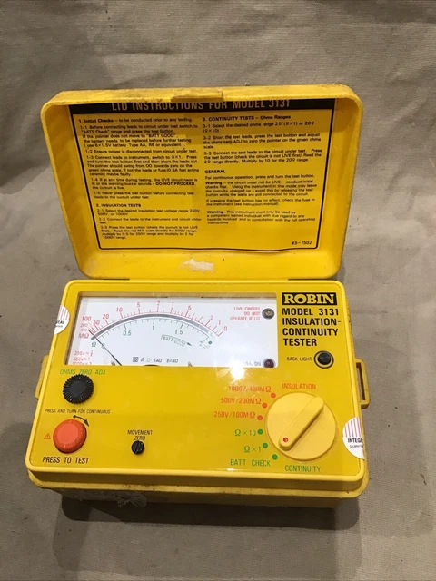 ROBIN 3131 INSULATION Continuity Tester Untested £10.00 - PicClick UK