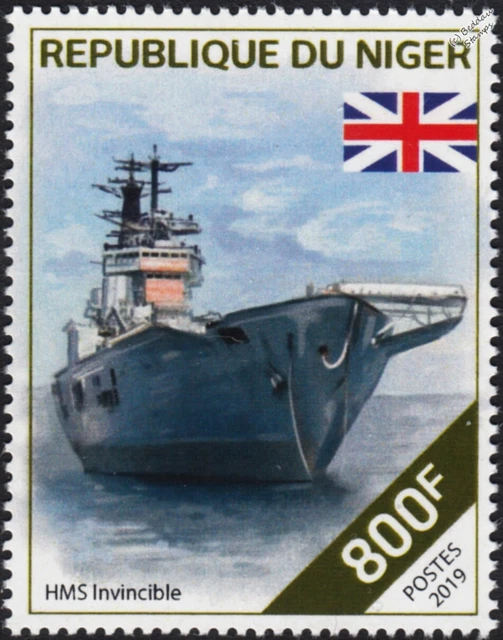 HMS INVINCIBLE (R05) Timbre porte-avions de la Royal Navy navire de ...