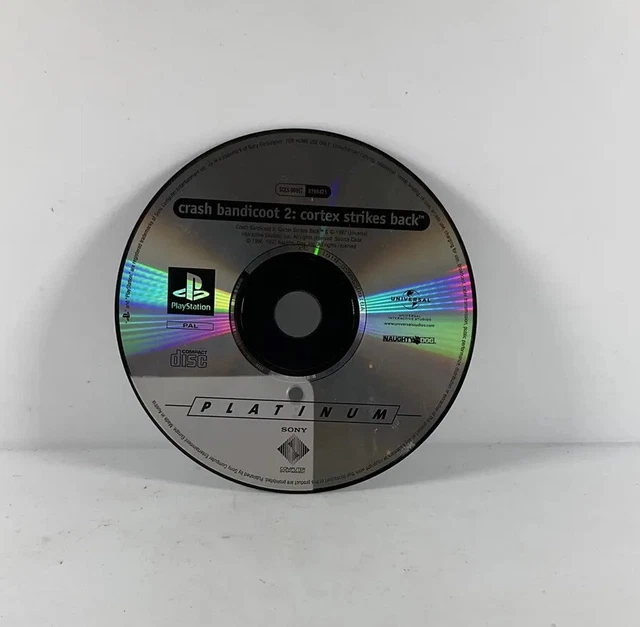 Crash Bandicoot 2 Cortex Strikes Back Platinum ~ps1 Gioco ~ Disco Eur