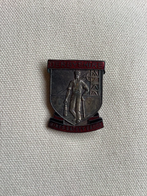 LARGE DERBYSHIRE MINES Safety Badge c1928 pit check colliery union ...