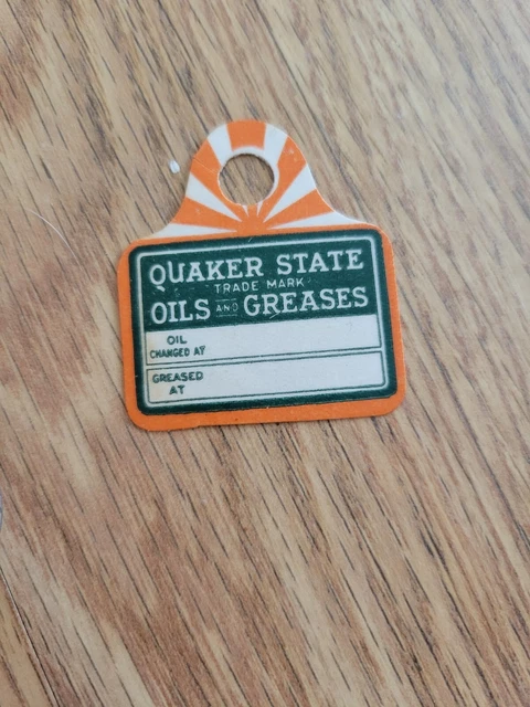 VINTAGE MOTOR OIL Change Tags Lot Of 2 Koolmotor Quaker State Car ...