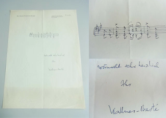 FRANZ WALLNER-BASTÉ (1896-1984): Personnel Avec Dédicace & Signature ...