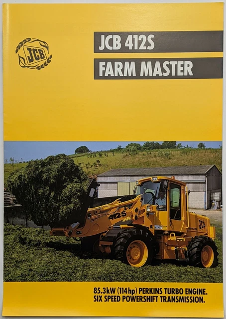 JCB 412S FARM Master With Perkins Turbo Engine Sales Brochure, 1998 £7. ...