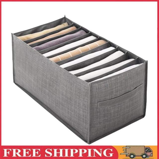 WARDROBE CLOTHES ORGANIZER Jeans Compartment Storage Box (9 Grids ...