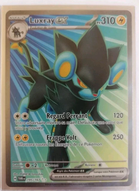 CARTE POKÉMON LUXRAY EX FULL ART EV6 MASCARADE CRÉPUSCULAIRE 195/167 ...