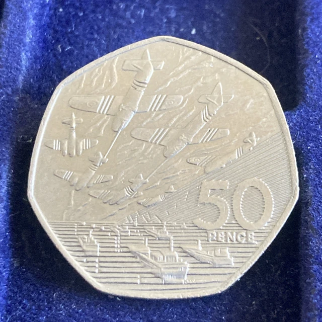 50TH ANNIVERSARY OF the D-Day Landings Fifty Pence Commemorative Coin ...