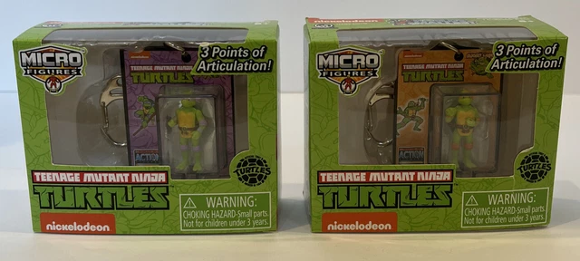 TMNT MICRO FIGURES Donatello & Michelangelo World’s Smallest New In ...