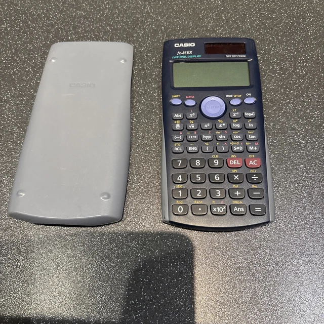 CASIO FX-85ES SCIENTIFIC Calculator Solar Powered Case Maths Exams GCSE ...
