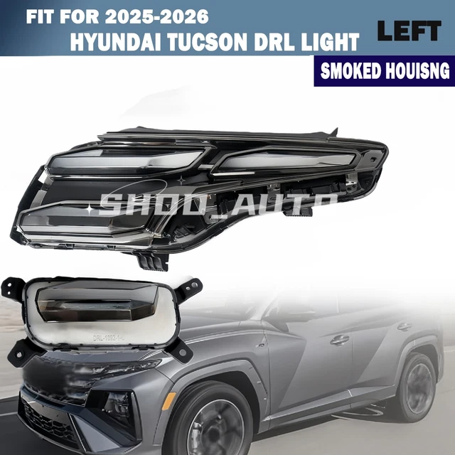 FOR 2025-2026 HYUNDAI Tucson Smoked LED Headlight Daytime Running Light ...