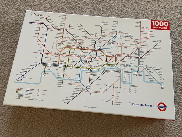 LONDON UNDERGROUND TUBE Map 1000 Piece Jigsaw Puzzle Complete Excellent ...