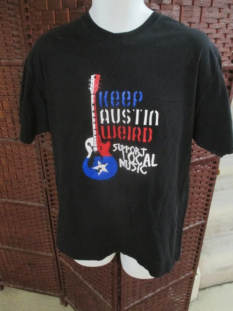 VINTAGE KEEP AUSTIN Weird Support Local Music T Shirt Large Texas ...