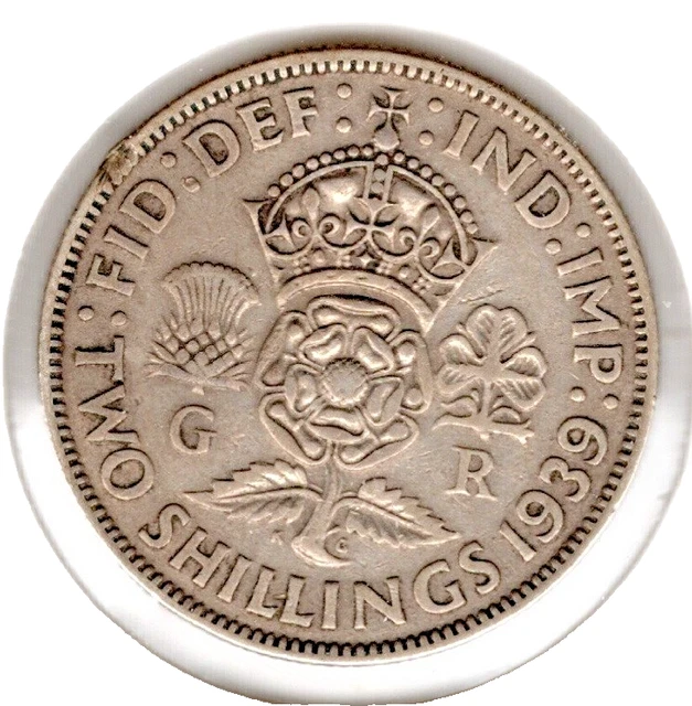 1939 GREAT BRITAIN 2 Shillings 50% Silver Coin $22.25 - PicClick CA