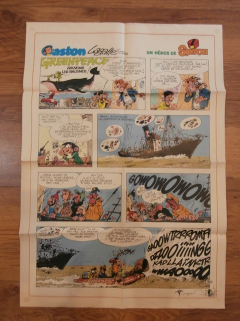 POSTER GASTON LAGAFFE Journal Spirou n°2307 de 1981 Franquin 60x43cm ...