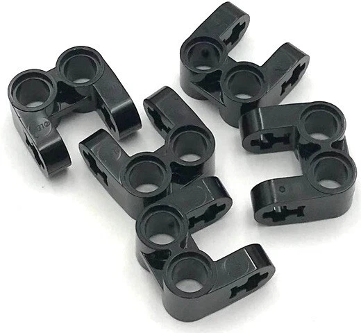 LEGO 5 NEW Black Technics Axle Pin Connectors Perpendicular Double ...