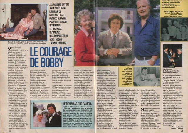COUPURE DE PRESSE Clipping 1986 Patrick Duffy (2 pages) le courage ...