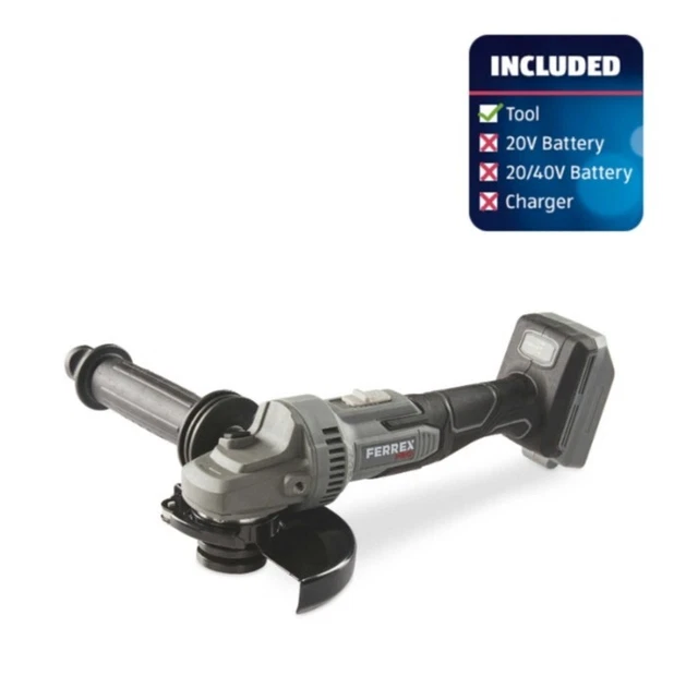 FERREX PRO 20V Cordless Brushless Angle Grinder 125mm BODY ONLY Free ...