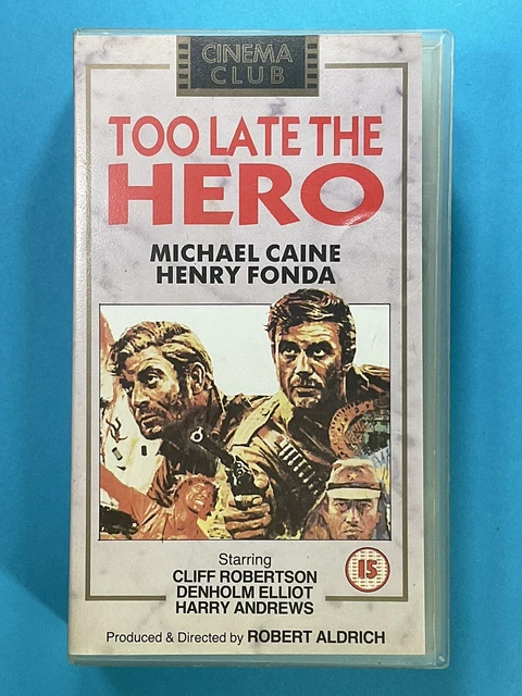 TOO LATE THE Hero, VHS Video, Michael Caine, Henry Fonda, Cert 15 Movie ...