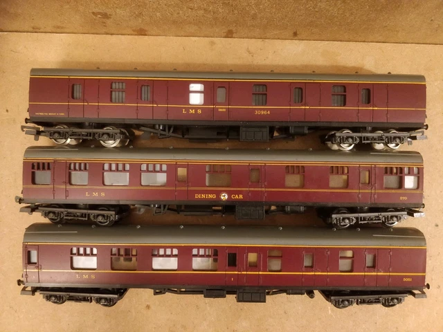 3 LIMA BR LMS Mk1 Coaches for Hornby TRIANG 00 Gauge Train Sets £29.79 ...