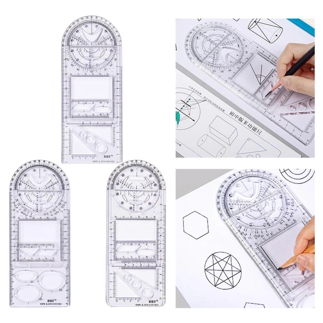 MULTIFUNCTION DRAWING RULER Tool Versatile Drawing Curved Ruler, All- £ ...