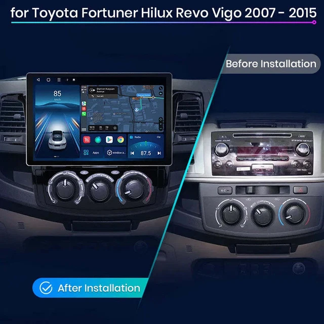 AUTORADIO CARPLAY, ANDROID Auto, DVD, Toyota Fortuner, Hilux, Revo, Vig ...