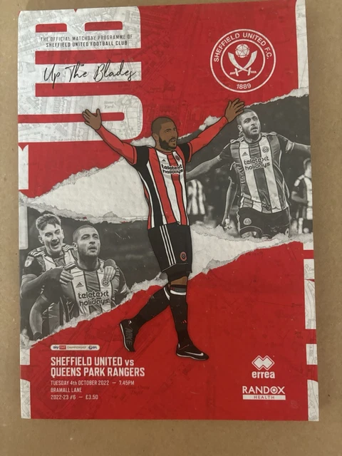 SHEFFIELD UNITED HOME Programmes 2022/23 v Queens Park Rangers 04/10 ...