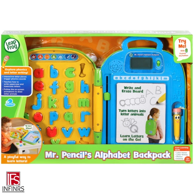 LEAPFROG MR. PENCIL'S Alphabet Interactive Learning Backpack Kids Fun ...