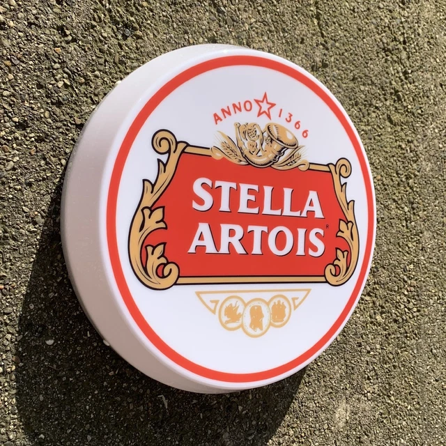 STELLA ARTOIS LIGHT up LED bar wall sign logo Pub Beer Lager man cave ...