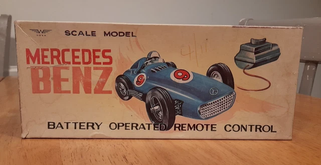 VINTAGE BATTERY OPERATED Remote Control Mercedes Benz Race Car, Boxed £ ...