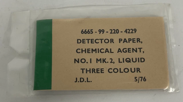 BRITISH MILITARY ISSUE NBC Detector Paper, Chemical Agent, No.1 Mk.2 ...
