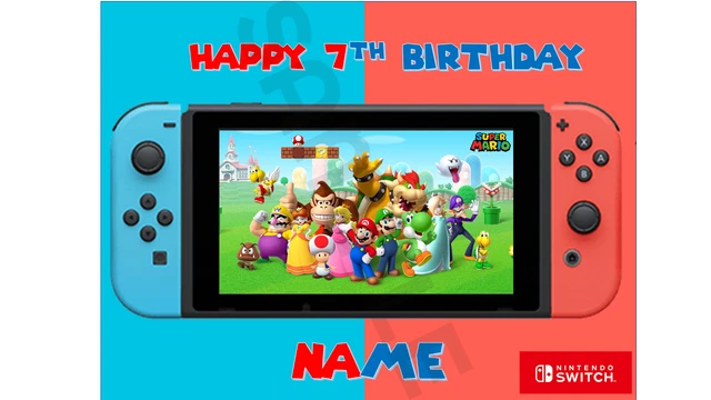 🍰 SUPER MARIO🍰 PERSONALISED RECTANGLE Edible Cake Topper icing Costco ...