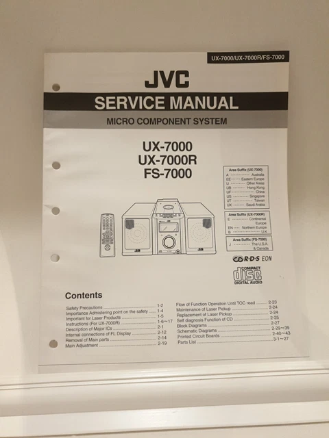 SERVICE MANUAL JVC Micro Component System UX-7000, UX-7000R, FS-7000 ...