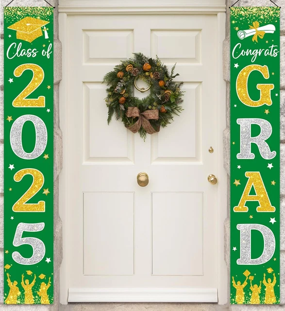 2025 GRADUATION DECORATIONS-CLASS of 2025 Porch Sign Banner,Congrats Grad Door H £8.38 - PicClick UK
