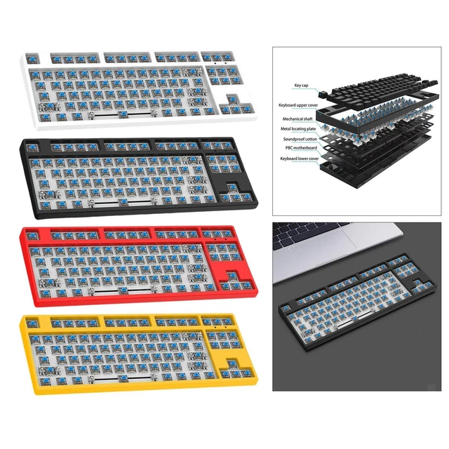 87 TASTEN DIY Wired Mechanical Keyboard Kit mit Blue Switch Plug und ...