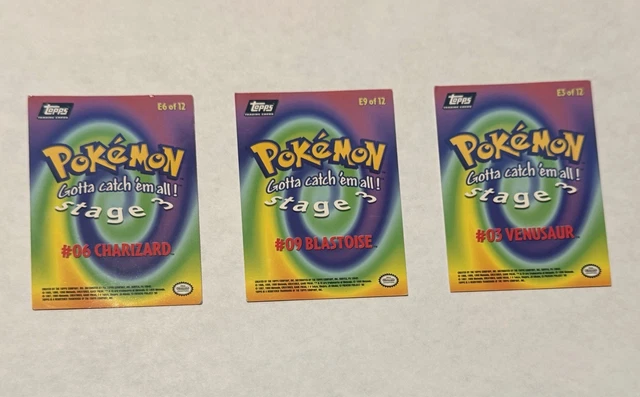 TOPPS POKEMON STAGE 3: The Big 3 (Charizard, Blastoise, Venusaur) $1.48 ...