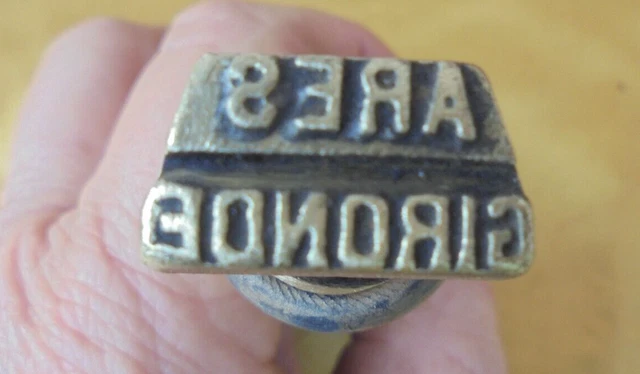 ANCIEN TAMPON EN bronze de la Poste PTT ARES Gironde (obsolete) EUR 25 ...