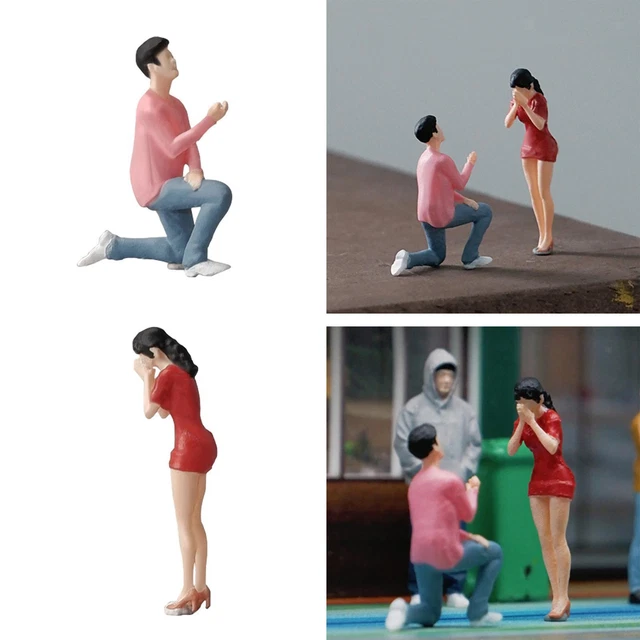 1/64 SCALE FIGURE Proposal Scene Toy Tiny People for Photo Props Desk ...