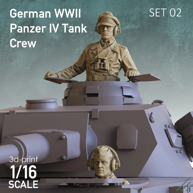 PANZER IV TANK Crew Set02 WWII 1/16 scale 3D printed resin model kit ...