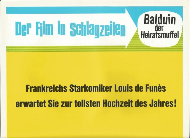 AF BALDUIN DER Heiratsmuffel (Louis de Funes) EUR 1,99 - PicClick FR