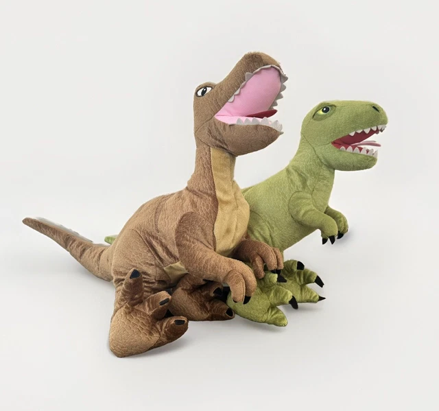 IKEA JATTELIK DINOSAUR T-Rex Plush Green & Brown Stuffed Animal Bundle ...