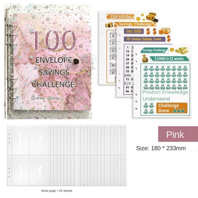 MONEY SAVING CHALLENGE Budget Binder 100 Envelope Challenge Notebook ...