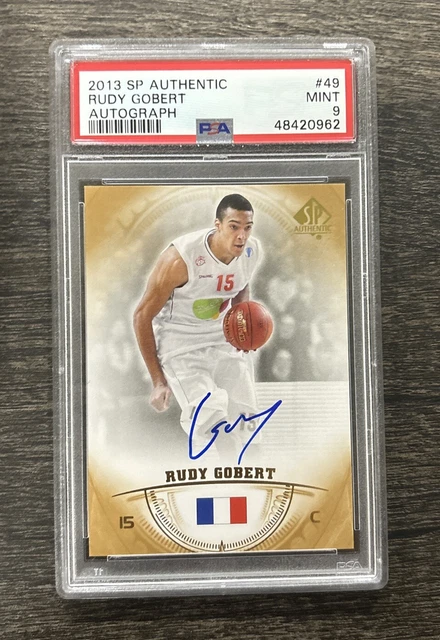 RUDY GOBERT AUTO Rookie RC Or PSA 9 Jazz 2013 SP authentique #49 ...