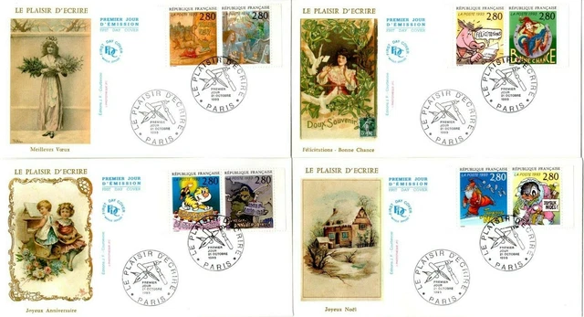 2836/47+ FDC 7 ENVELOPPES 1er JOUR CEF PLAISIR D'ECRIRE EUR 14,00 - PicClick FR
