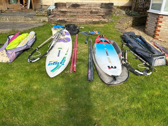 MISTRAL SCREAMER AND Tiga Wave 257 windsurfing boards, sails, booms ...