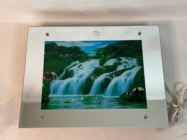 VTG MOTION IMAGE Lamp Moving Waterfall Picture Light No Sound Mirror 18 ...